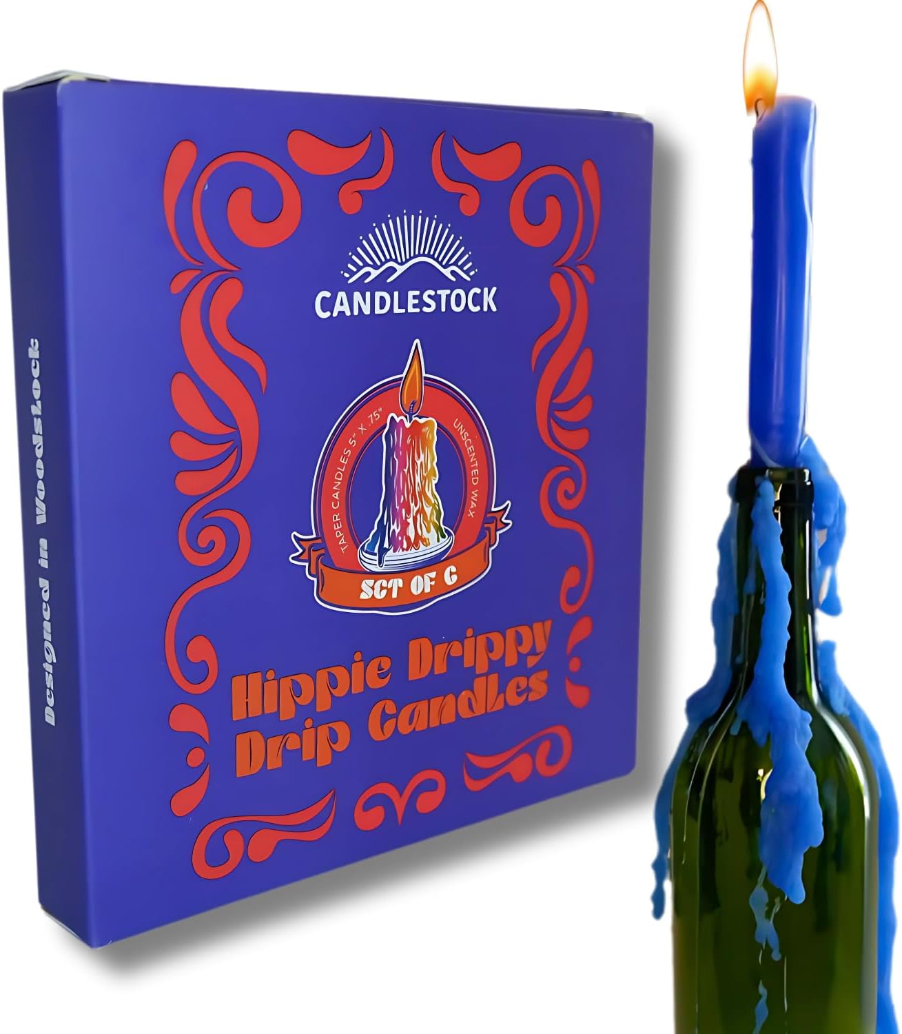 Amazon.com: Candlestock Hippie Drippy Drip Candles - Pack of 6 Dripping ...