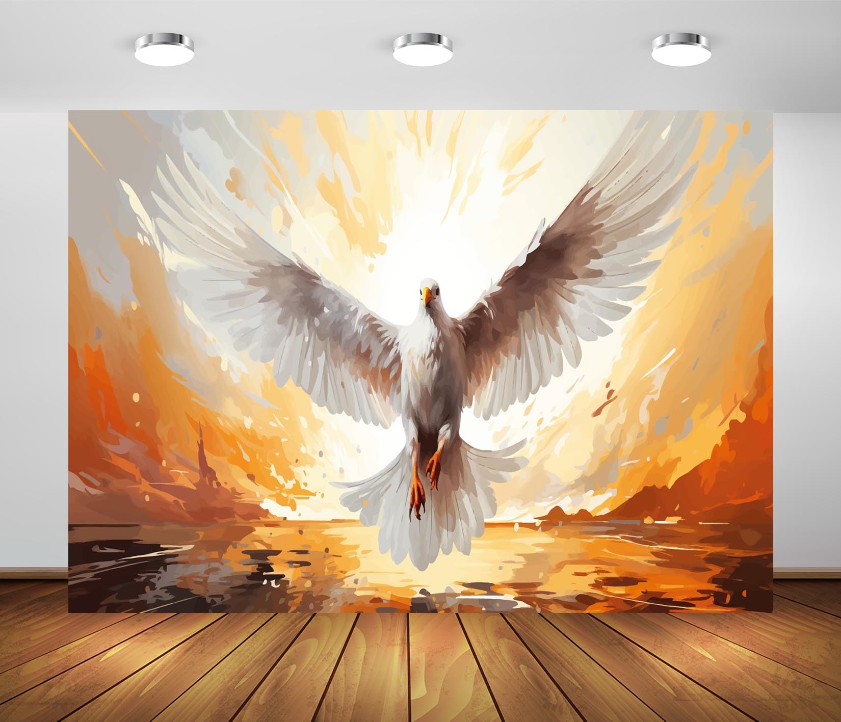 Amazon.com : BELECO 5x3ft Fabric Pentecost Backdrop Watercolor Holy ...