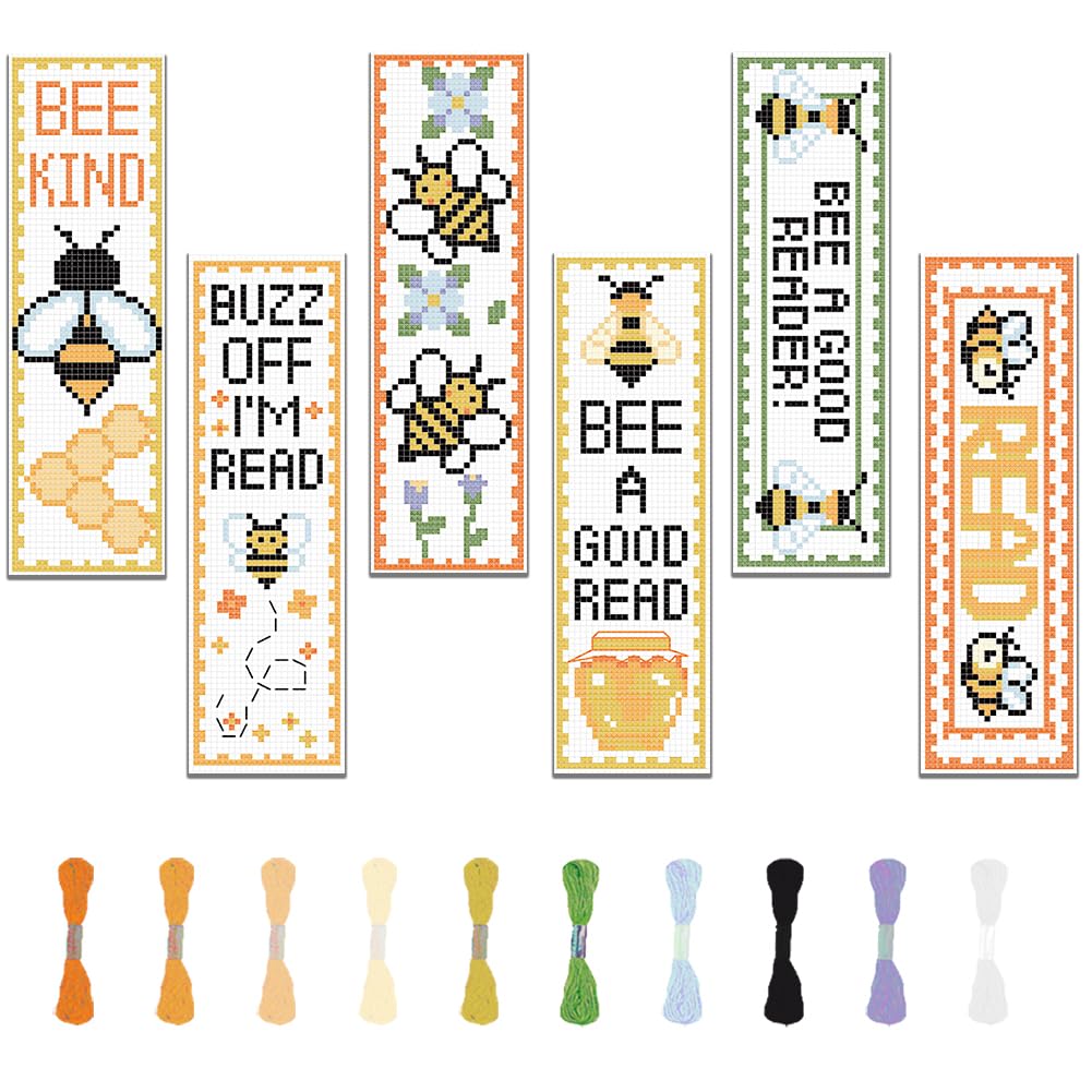Amazon.com: FREEBLOSS 6 Set Cross Stitch Bookmark Kits Insect Pattern ...