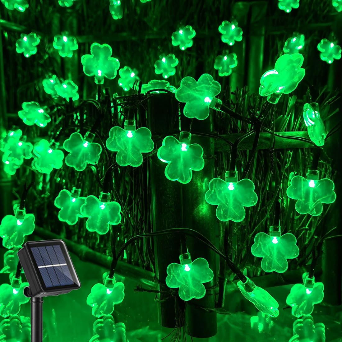 Viewpick Solar St Patricks Day Decorations Shamrock String Lights, 20ft ...