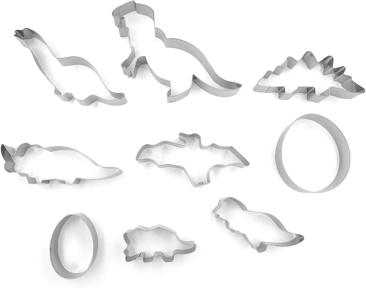 JOKUMO Dinosaur Cookie Cutters Set – 9PC High Grade 430 Stainless Steel ...