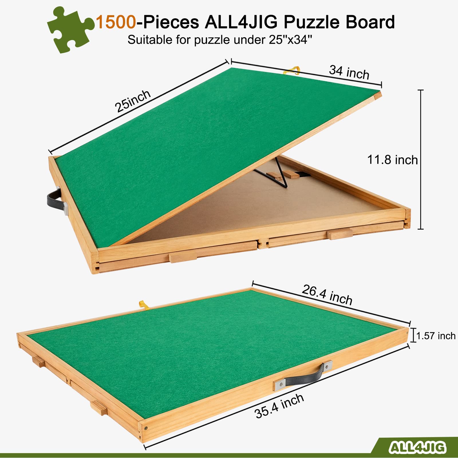 ALL4JIG Adjustable Jigsaw Puzzle Board with 4 Drawers & Cover - 3 ...