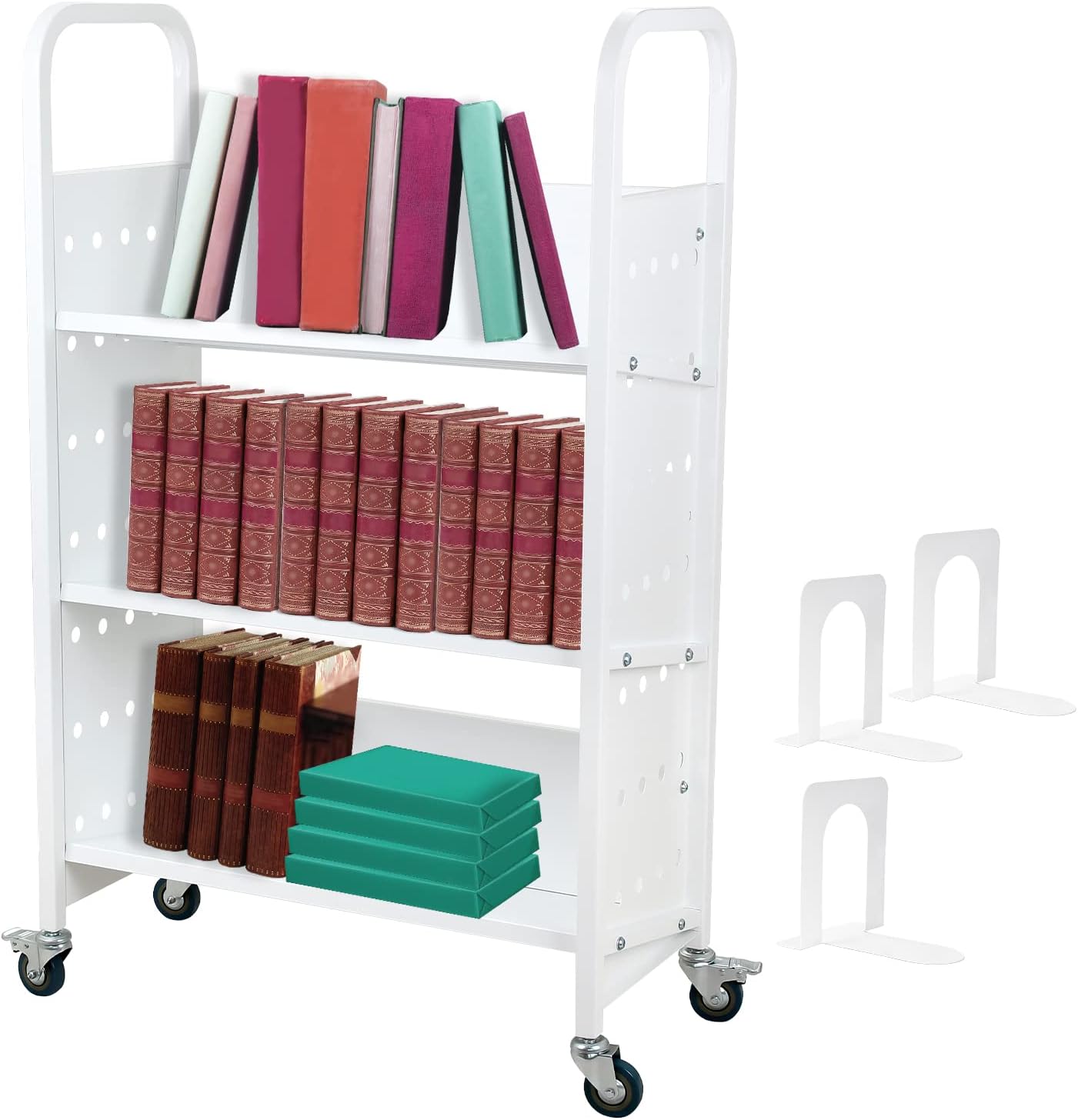 Amazon.com: KODOM Book Cart, 200Lbs Library Cart, 30x14x49 Inch Single ...