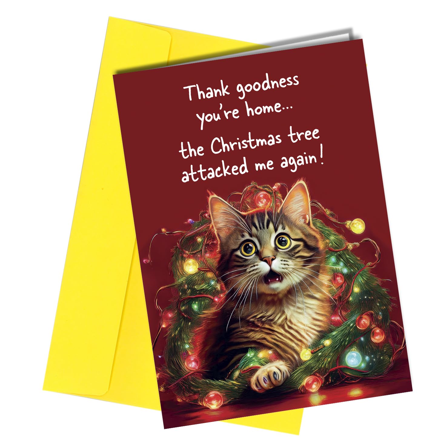 Christmas Card, Thank goodness you're home, Cards for Women Men – Cat ...