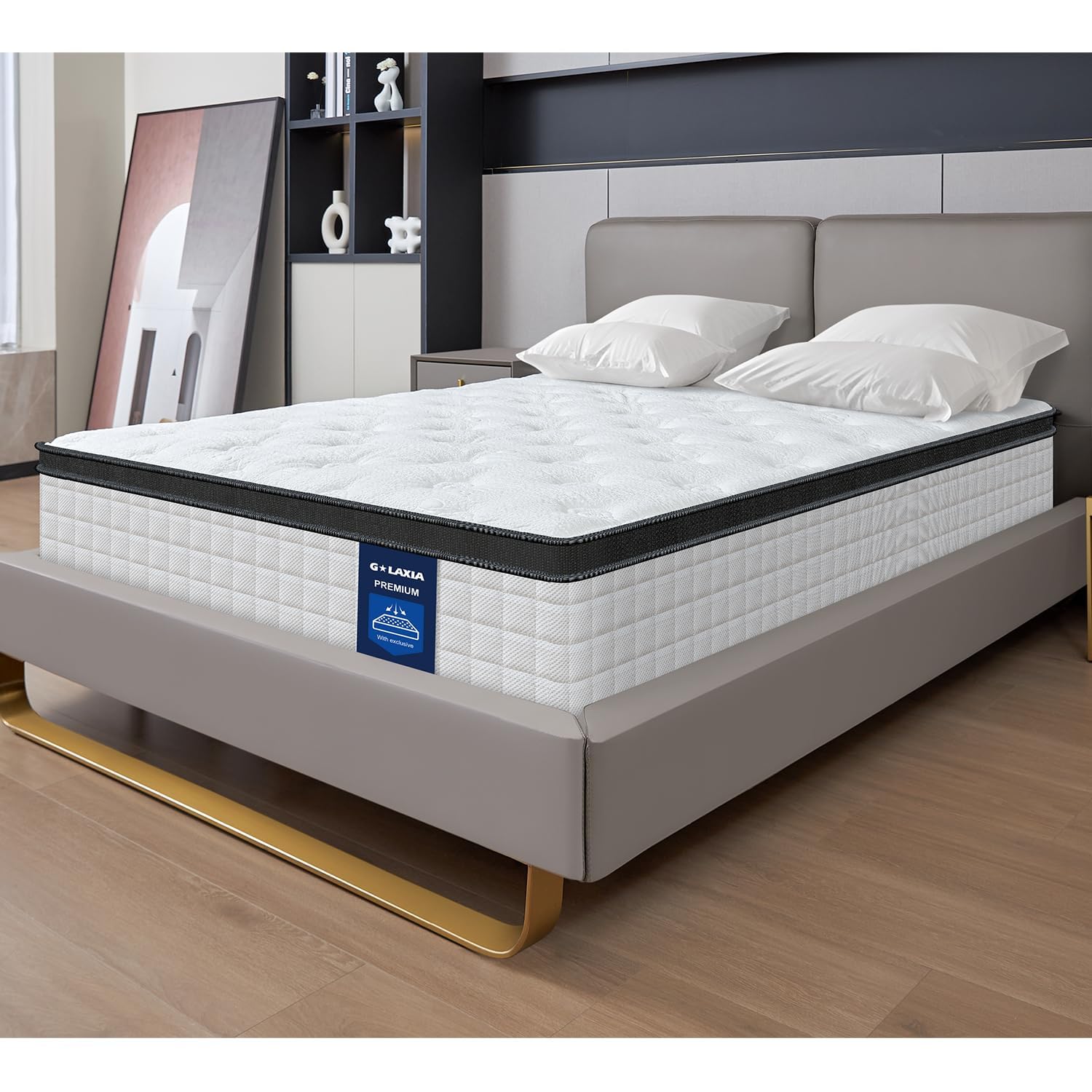12 Inch White Full Spring Mattress,Medium Firm with Gel Memory Foam ...