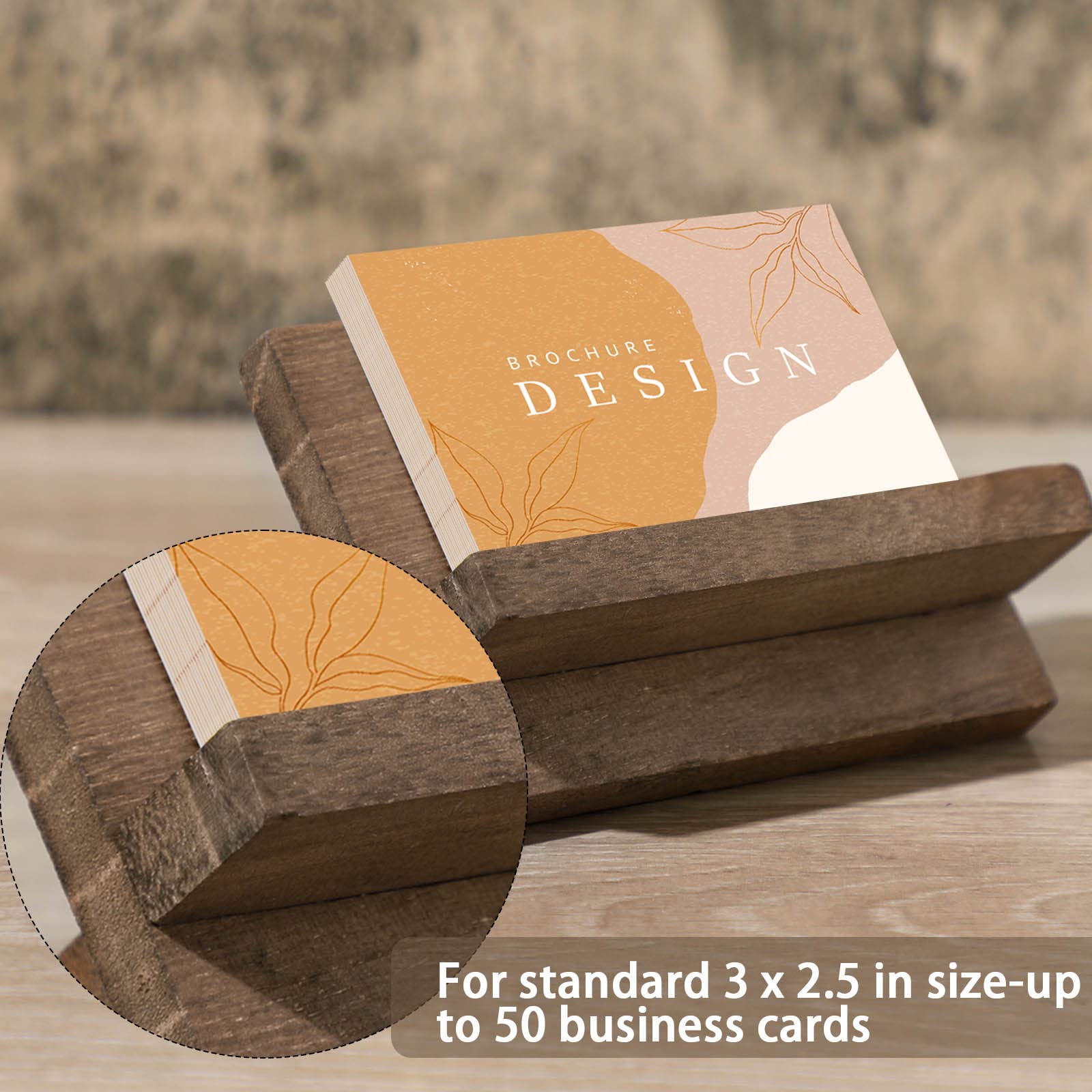 Wooden Business Card Stand 4 Pcs Wood Business Card Holder - Desktop ...