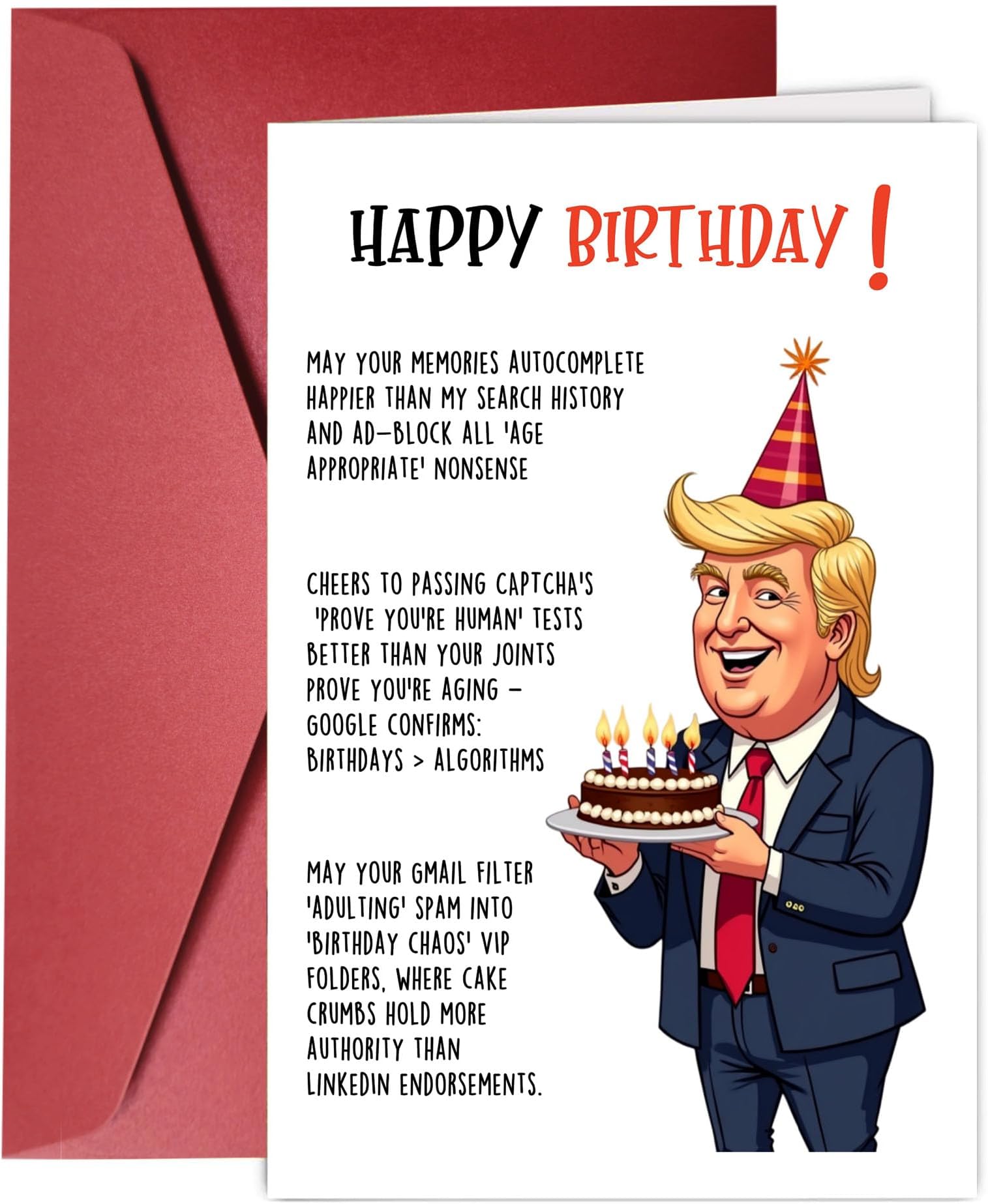 Amazon.com : Funny President Donald Trump Birthday Card for Men, Women ...