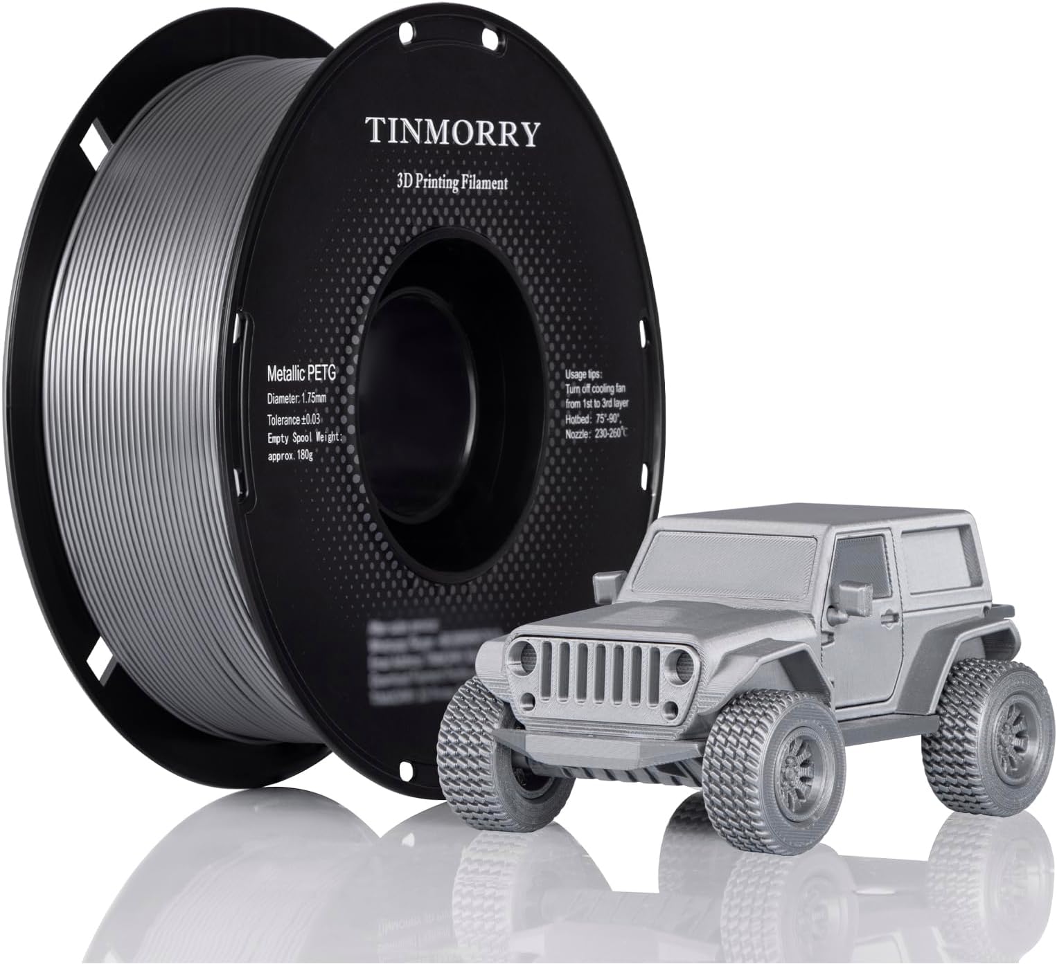 Amazon.com: Metallic PETG Filament 1.75mm, TINMORRY PETG 3D Printing ...