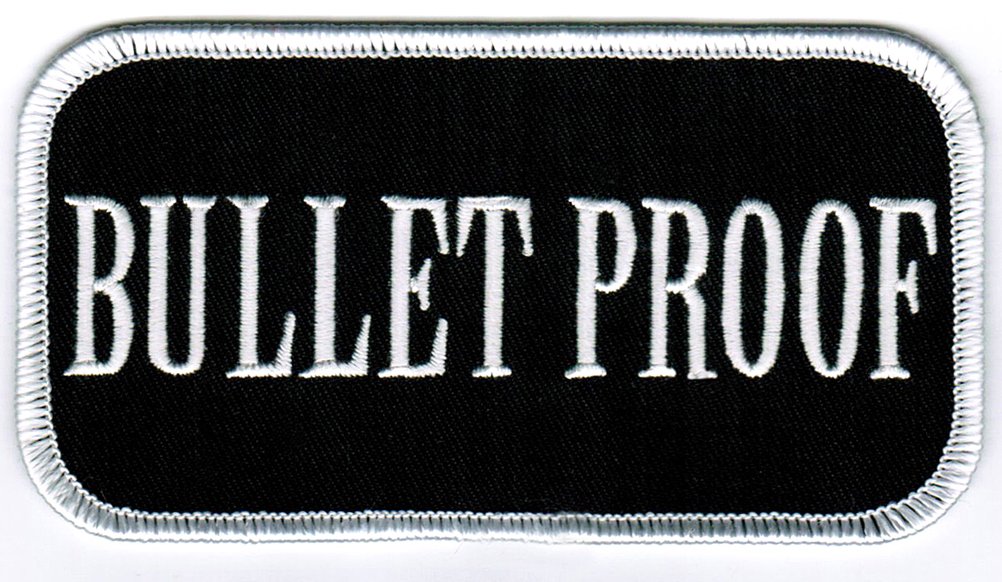 Amazon.com: Bullet Proof Patch Embroidered Iron-On Gun Emblem Tough Guy ...