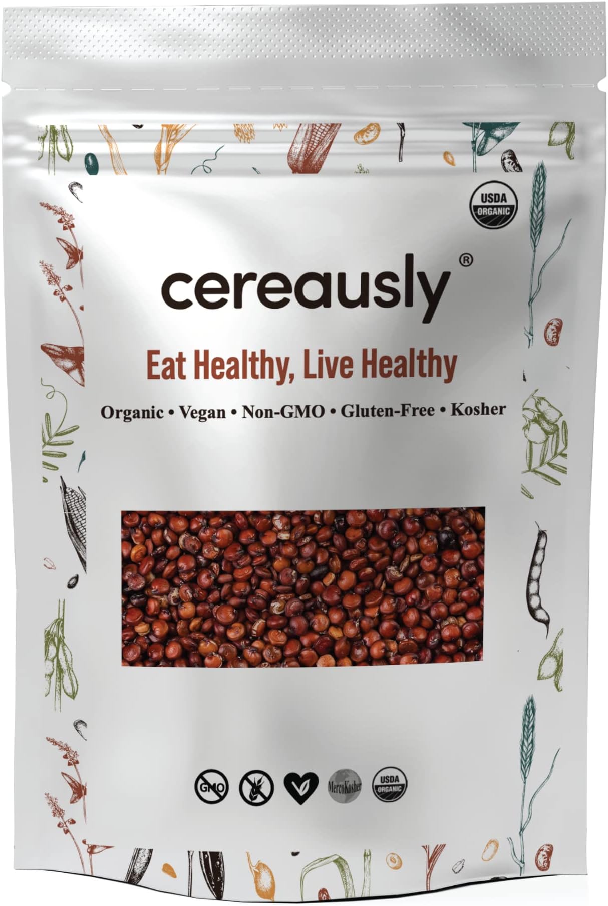 Amazon.com : CEREAUSLY Organic Red Quinoa – Premium Royal Quinoa from ...