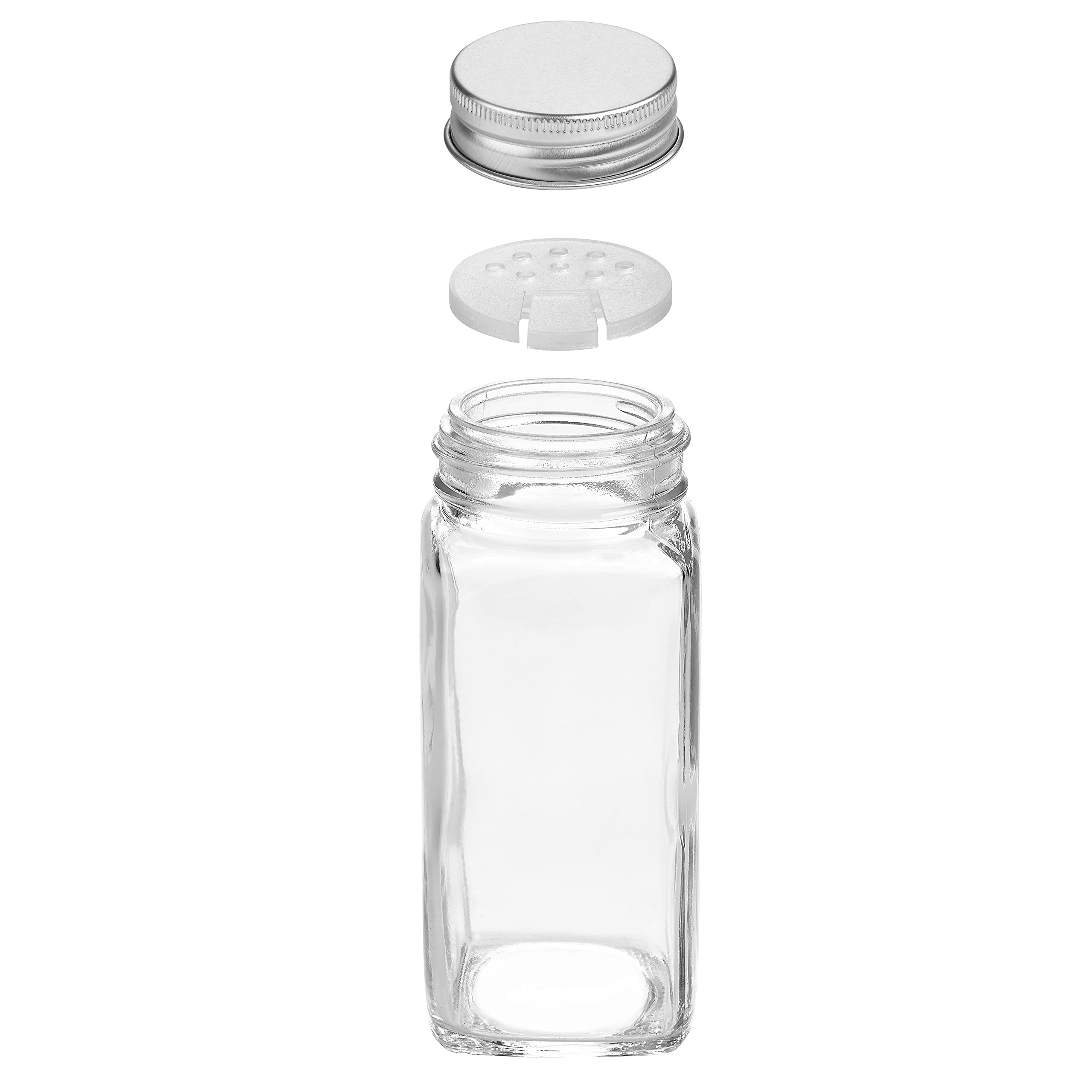 Buy Spice Jars Glass with Labels 4 oz - 24 Piece Spice Bottles Empty ...