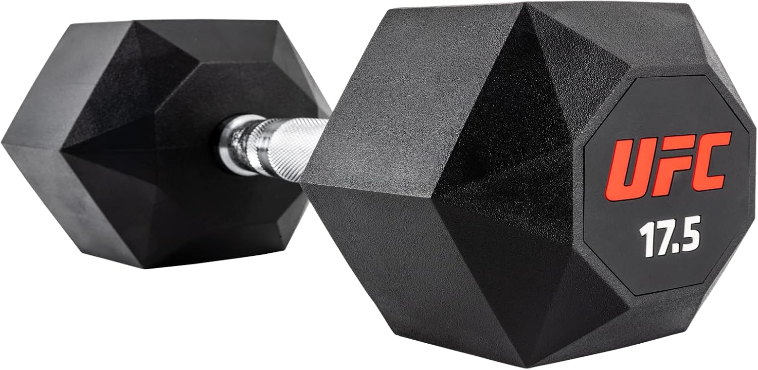 UFC Octagon Dumbbells, Rubber Coated Steel Single Dumbbell sizes 12.5 ...