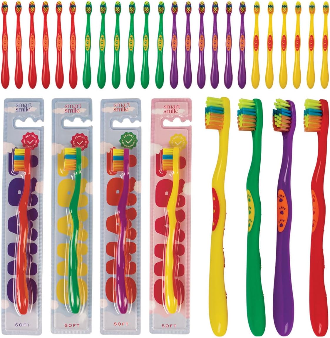 Amazon.com : SmartSmile 72 Pcs Bulk Kids Toothbrushes Individually ...