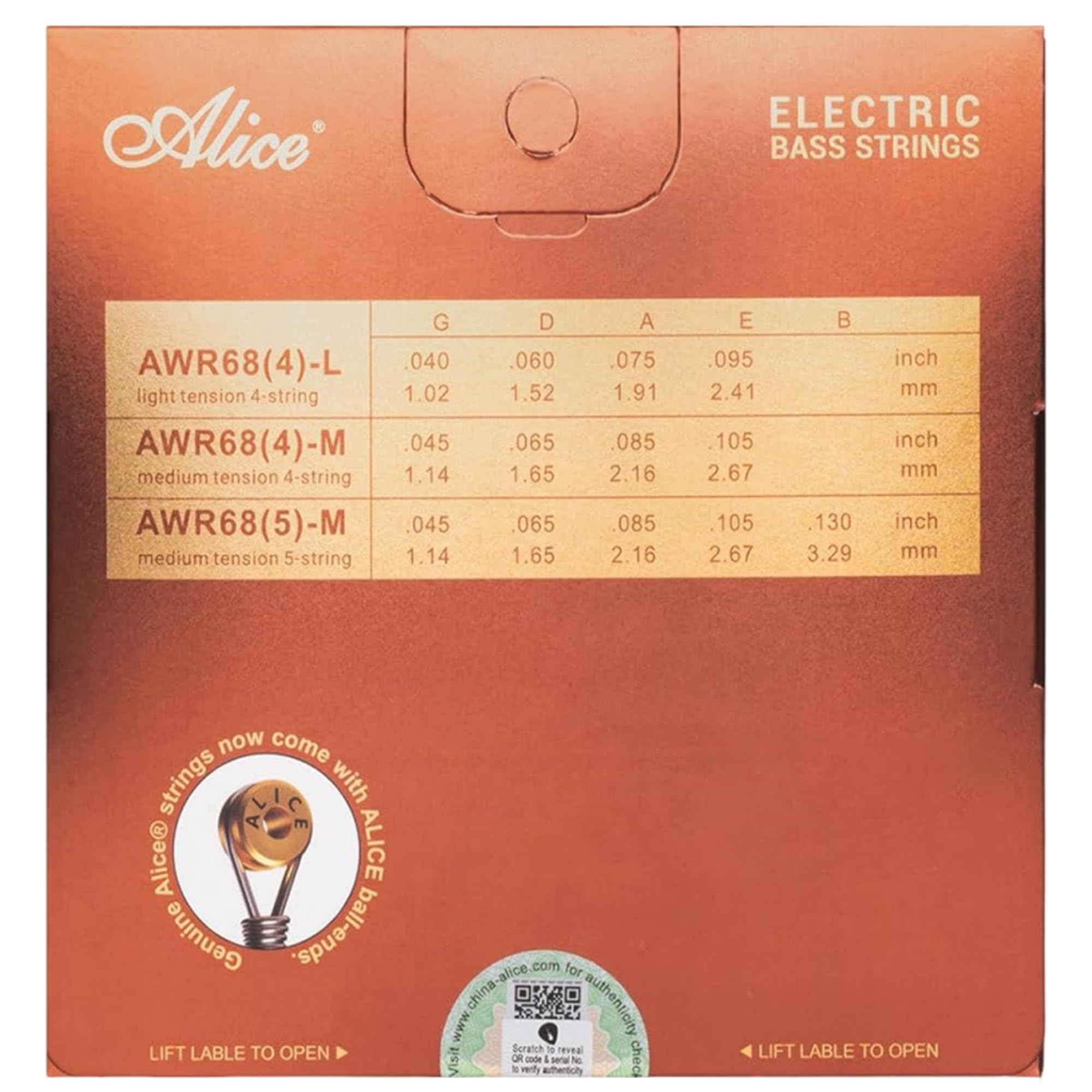 Snapklik.com : Alice Bass Guitar String 4 Strings Set, Hexagonal Core