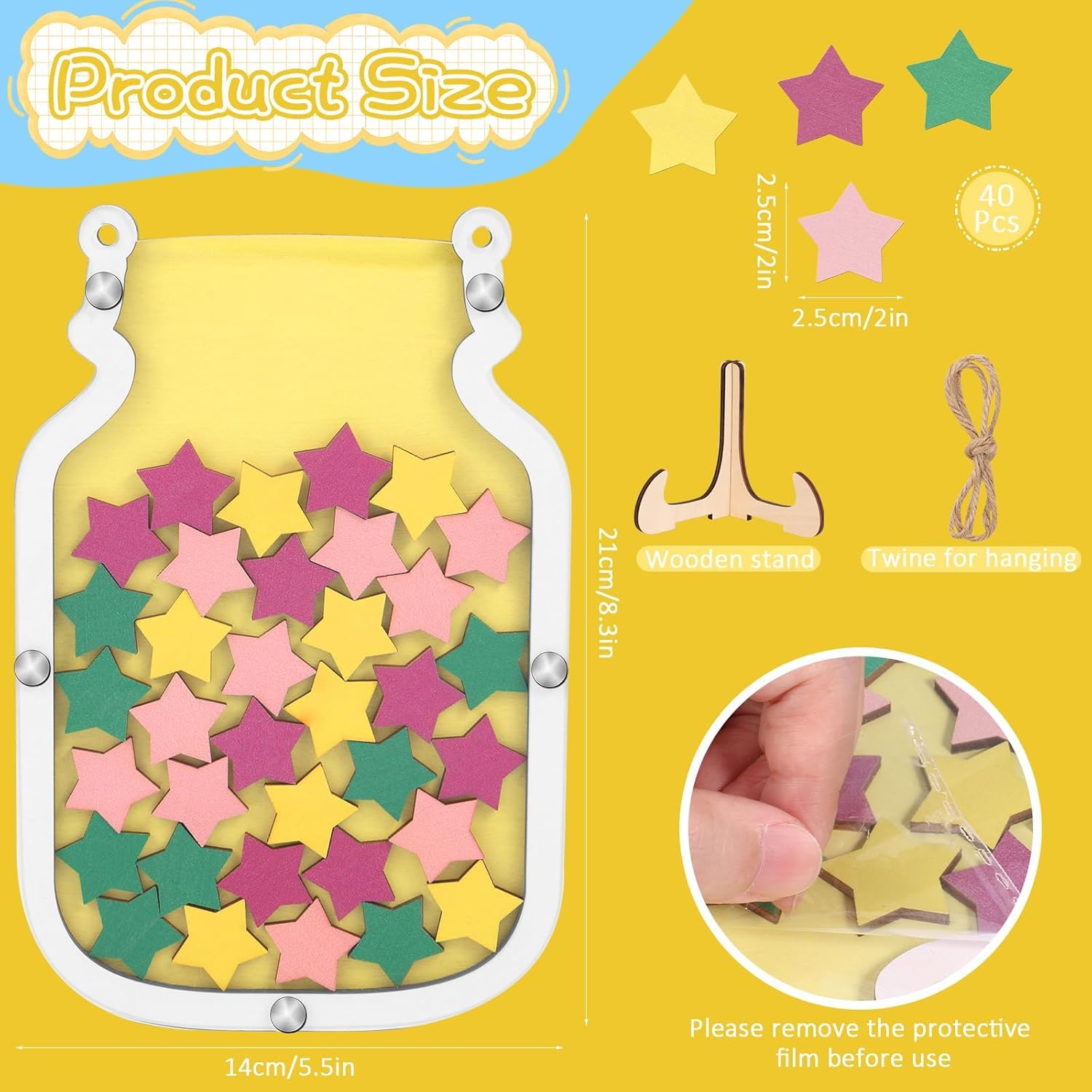 Magnetic Reward Jar For Classroom Wooden Reward Jar With Boho Stars ...