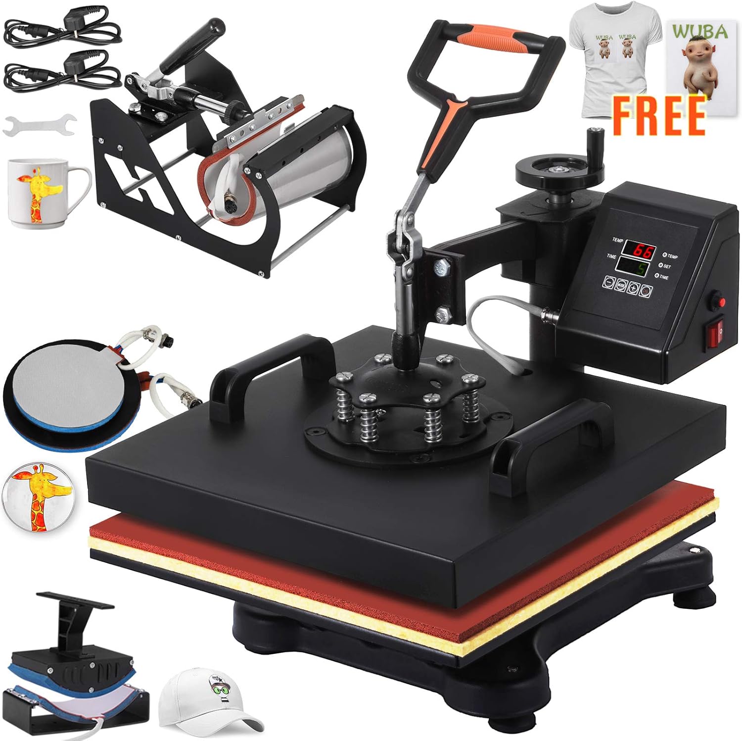 Amazon.com: Mophorn Heat Presses 5 in 1 12x15 inch Heat Press Machine ...