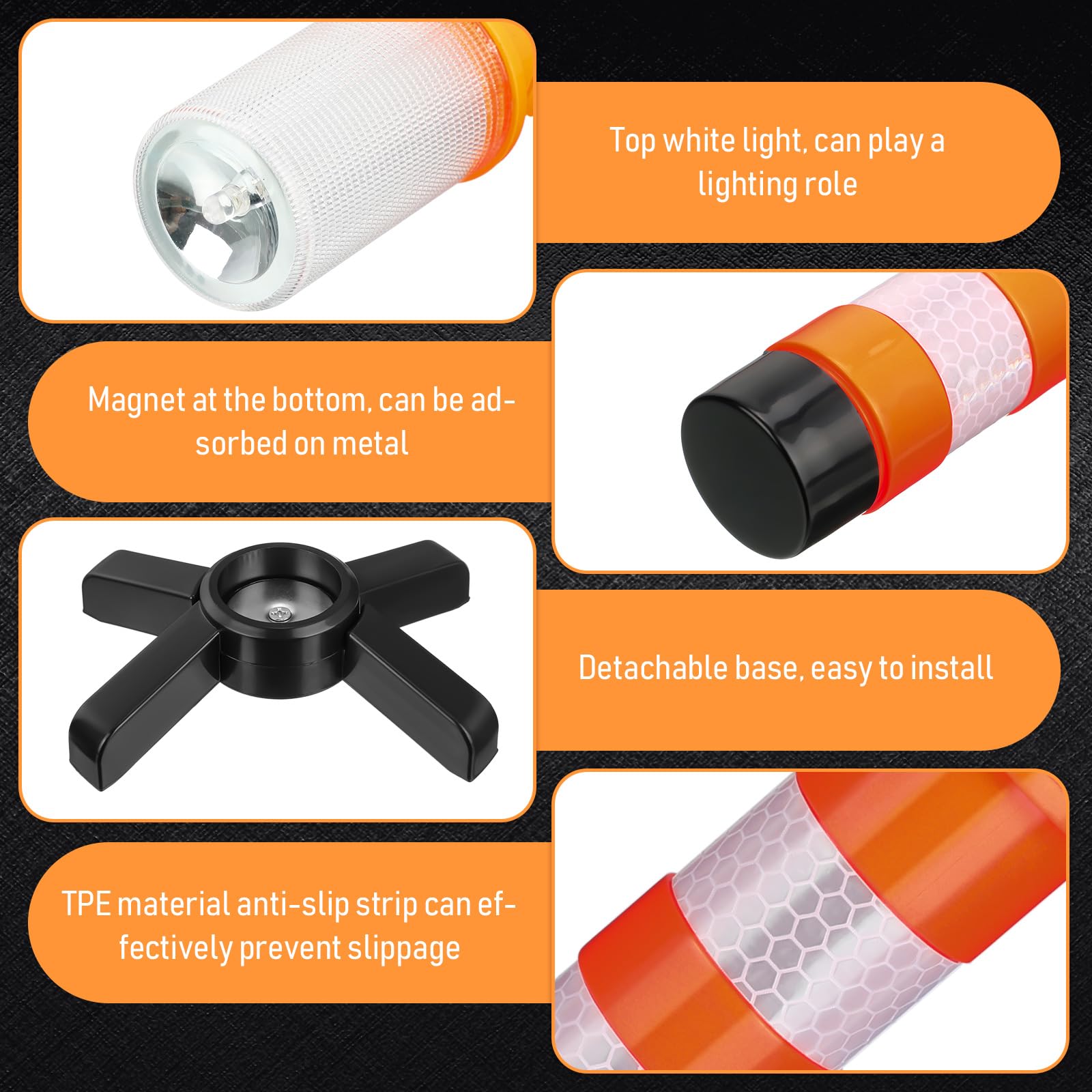 Snapklik.com : Leumoi 12 Pcs Emergency LED Road Flares Kit Safety ...