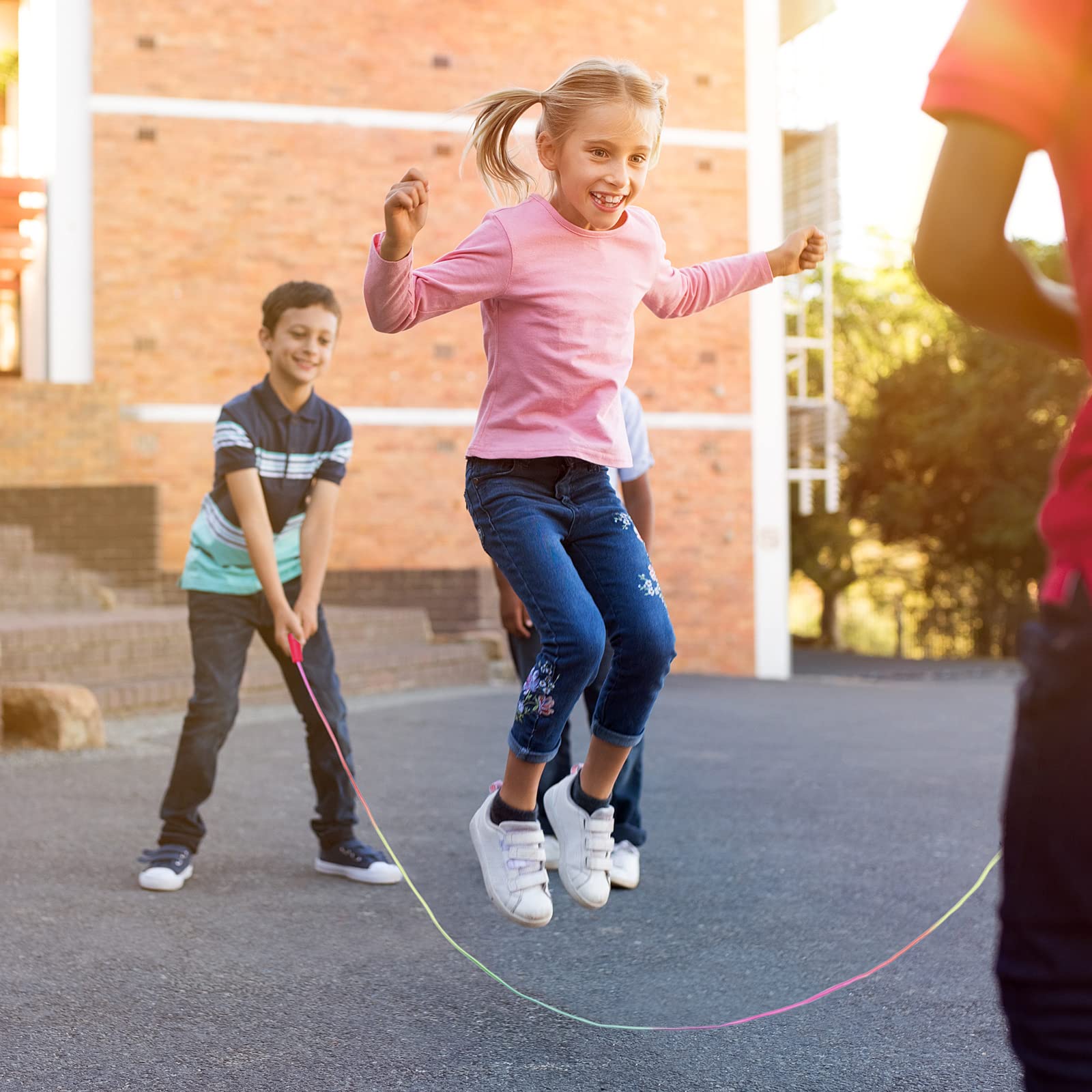 Snapklik.com : 24 Packs Rainbow Jump Rope Set 7.2 Feet Adjustable Nylon ...