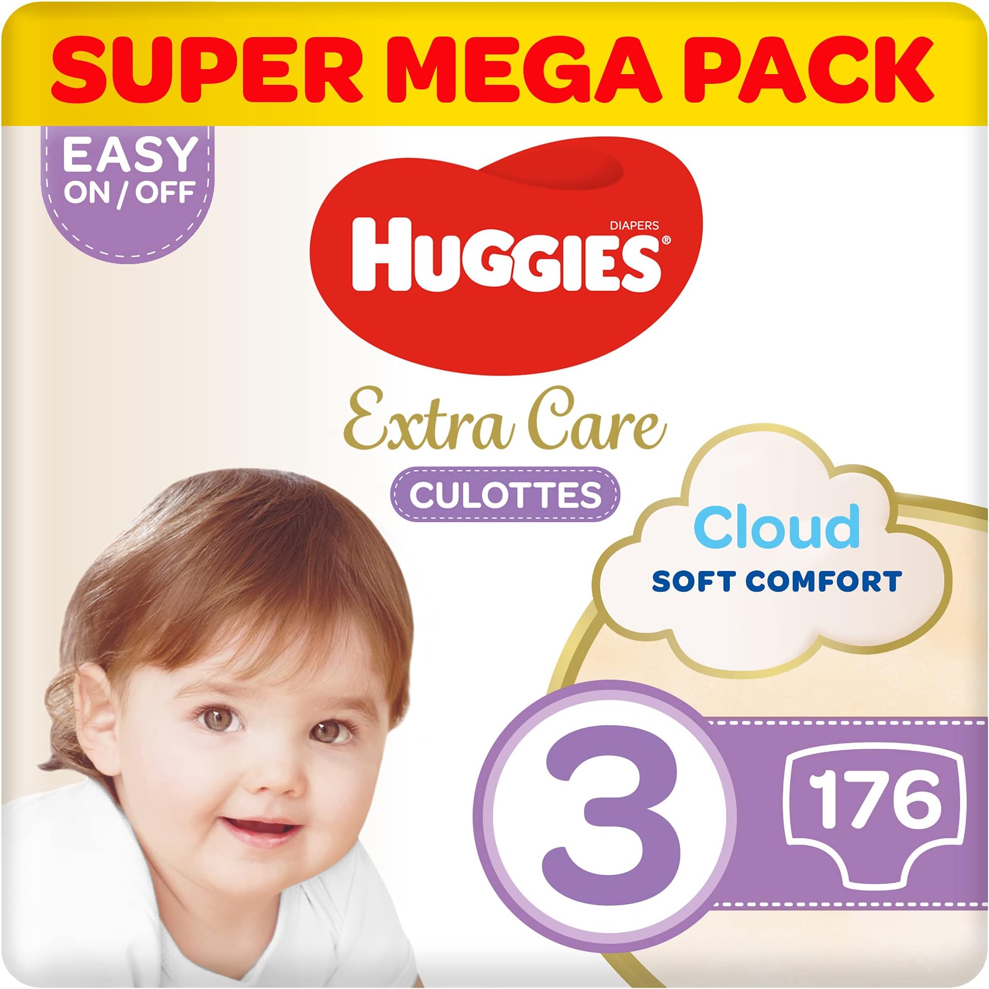 Huggies, Extra Care Culottes, Size 3, 6-11 kg, Super Mega Pack, 176 ...