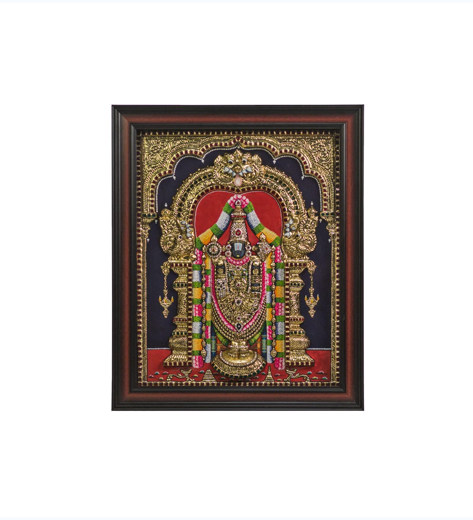 Buy Mangala Arts Perumal Antique 3D Tanjore Painting, 24 Carat Gold ...