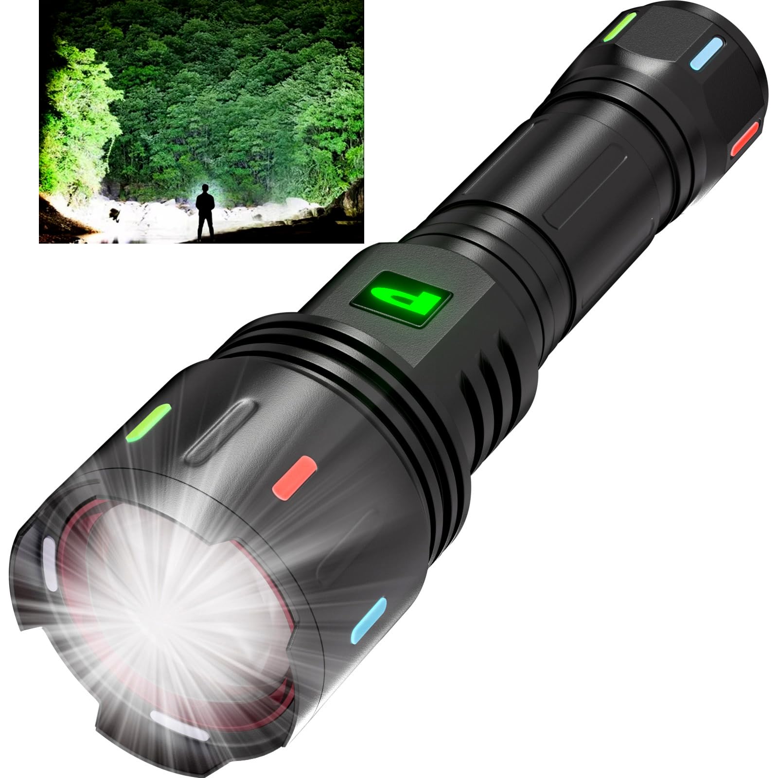 POVAST LED Rechargeable Flashlights High Lumens, 250000 Lumens Super ...
