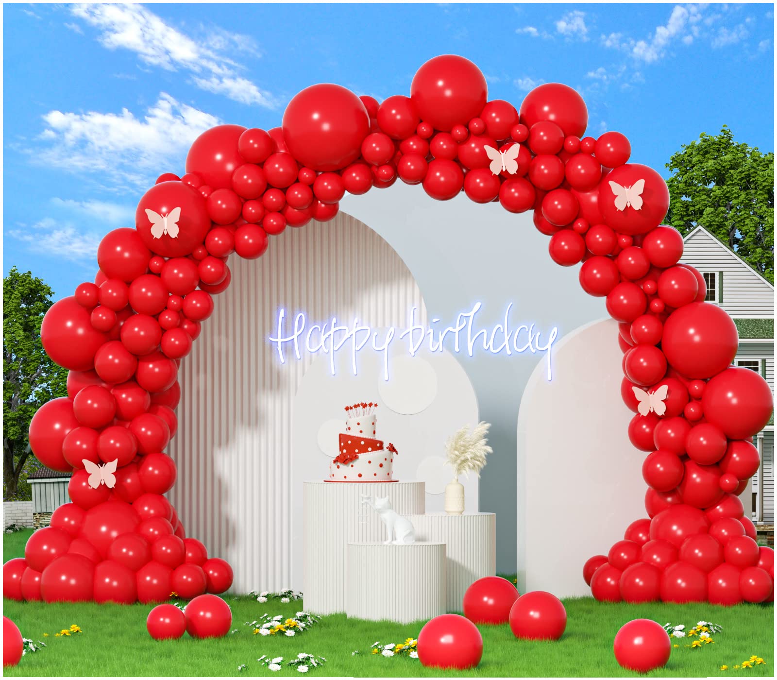 Amazon.com: 412pcs Red Balloons 18 12 10 5 Inch Red Balloon Garland ...