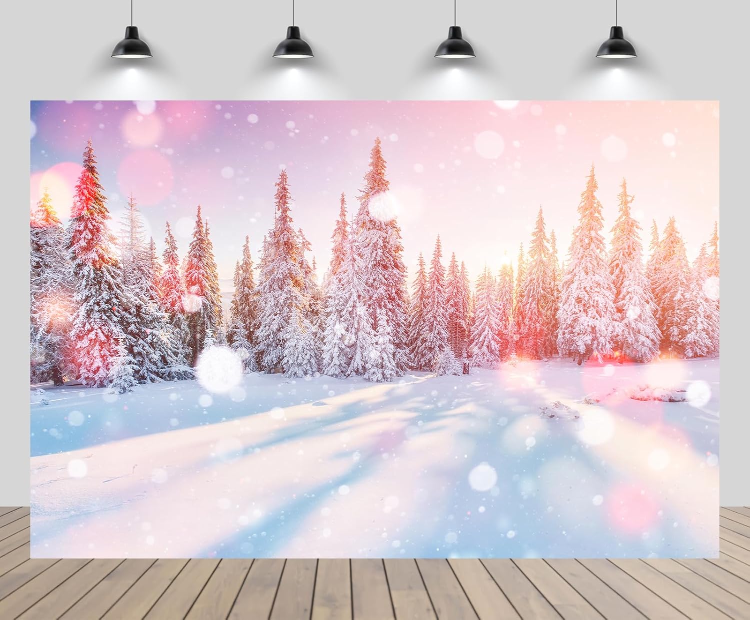 Amazon.com : CHNYWORK 6x4ft Winter Wonderland Backdrop Snowing Frozen ...
