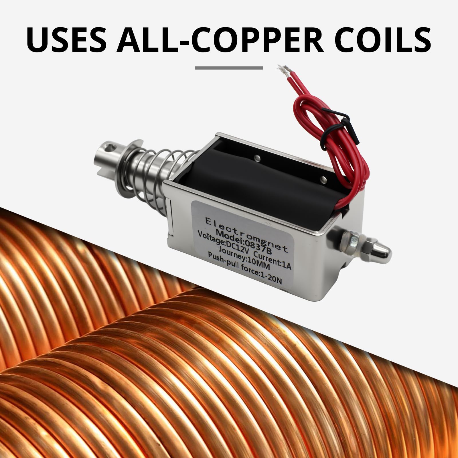 Snapklik.com : DC12V 1A Push Pull Solenoid, 20N, 10mm Linear Solenoid ...