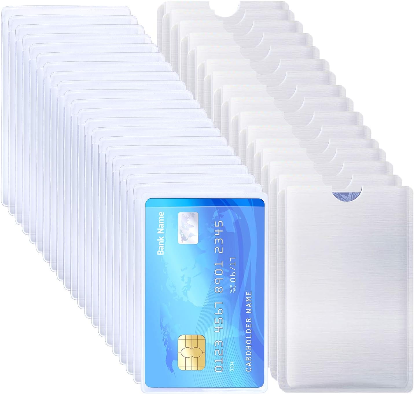 Amazon.com: 50pcs RFID Blocking Sleeves Anti Theft Credit Card Holders ...