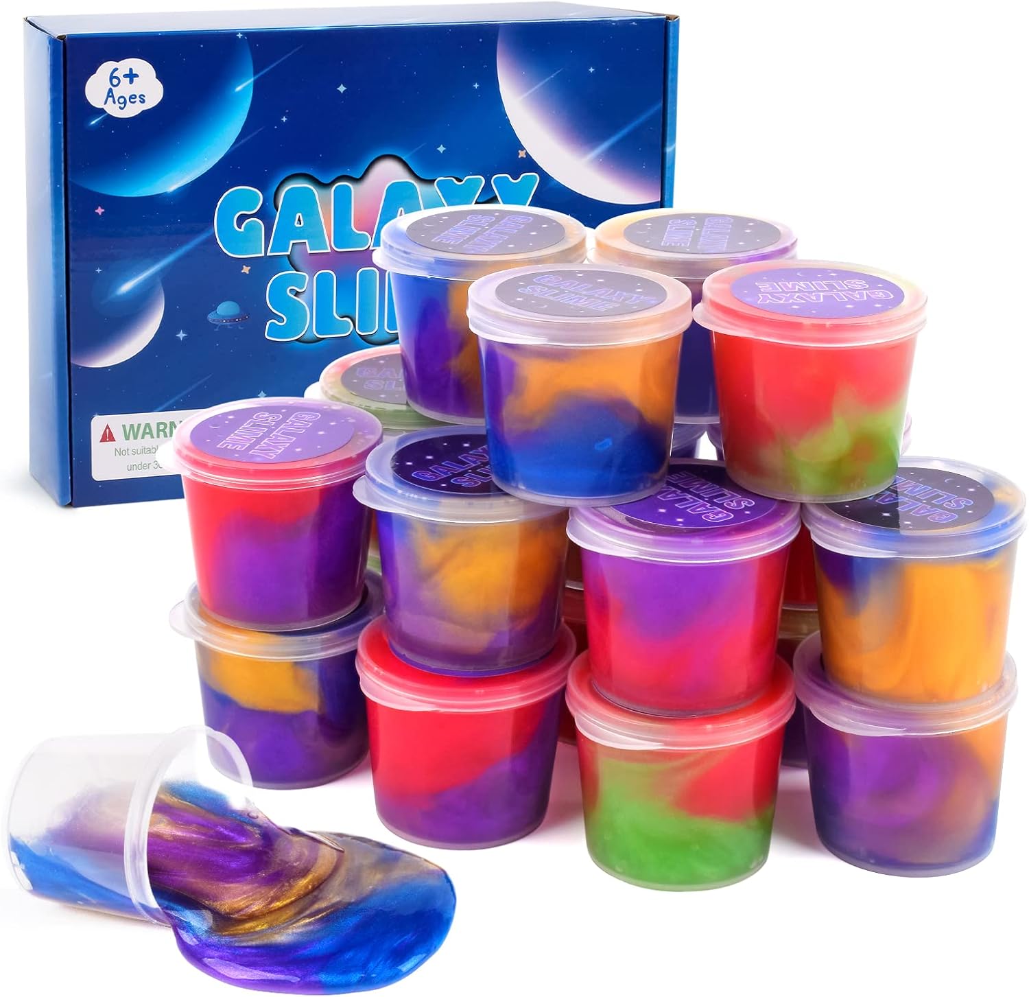 Fluffy Slime Set, 16 Pack Galaxy Slime Kit DIY Schleim, Weich & Nicht ...