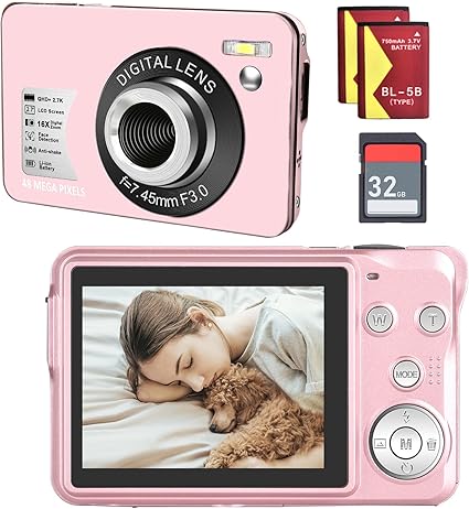 Amazon.com: Digital Cameras - HD Compact Camera 48MP 2.7K Small ...