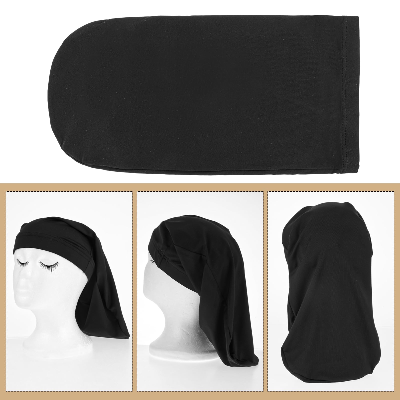 Snapklik.com : 2 Pieces Dreadlock Cap Large Satin Bonnet For Sleeping ...