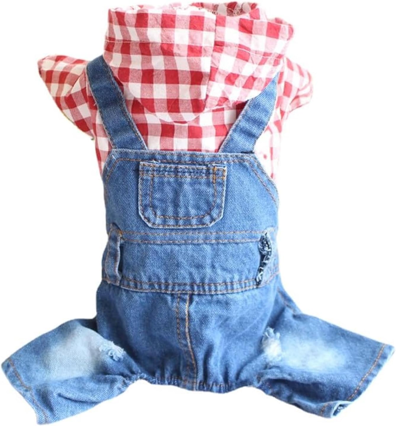 Amazon.com : Dog Clothes Denim Jumpsuits One-Piece Outfit for Small ...
