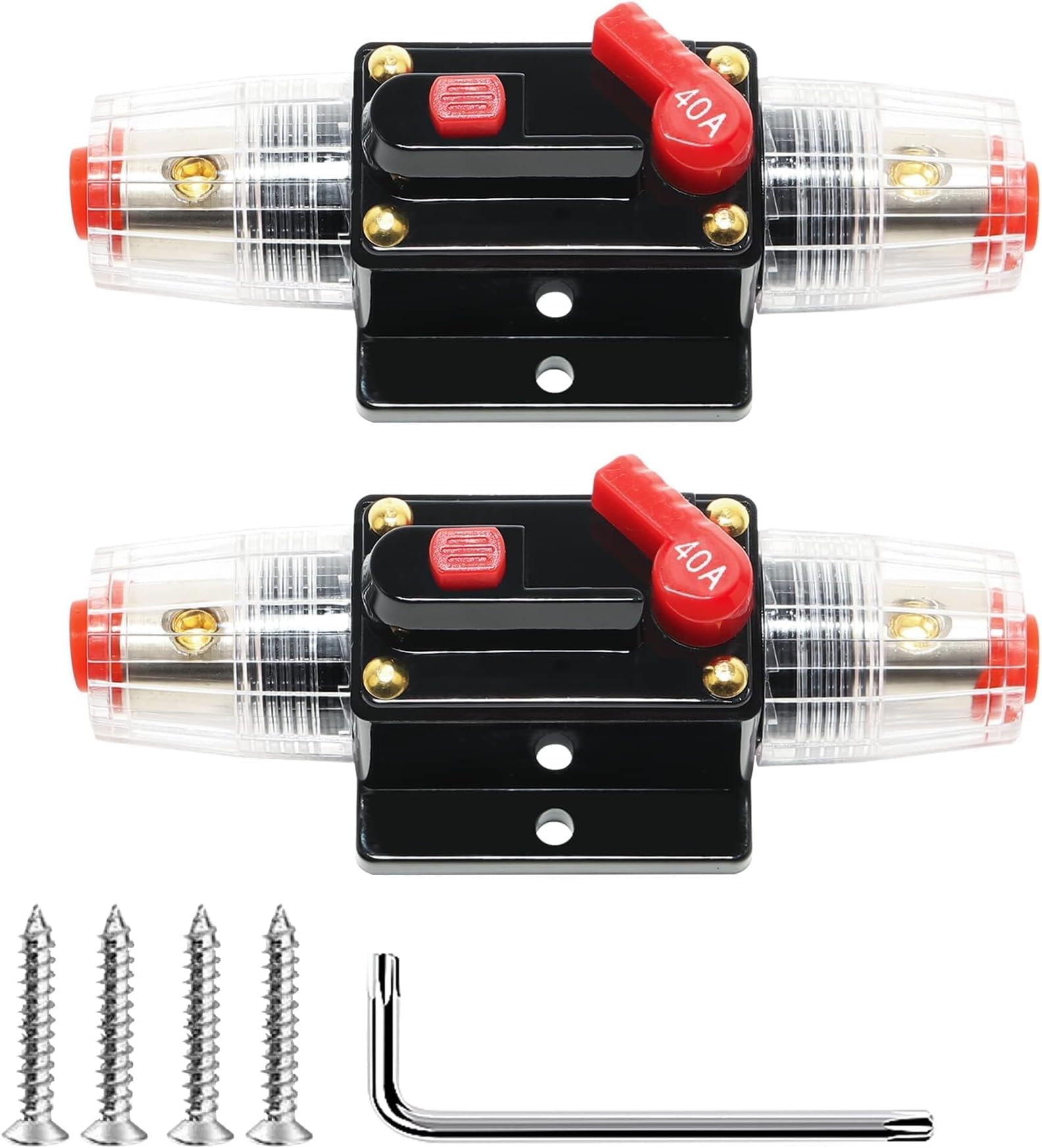 Amazon.com: NuIth 40 Amp Inline Fuse Circuit Breaker with Manual Reset ...