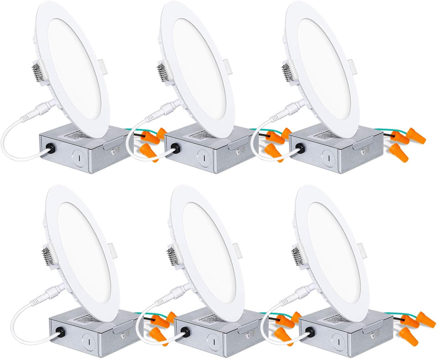 Best Quality 🔥 6 Pack 6 Inch LED Recessed Ceiling Light, CRI90, 14W ...