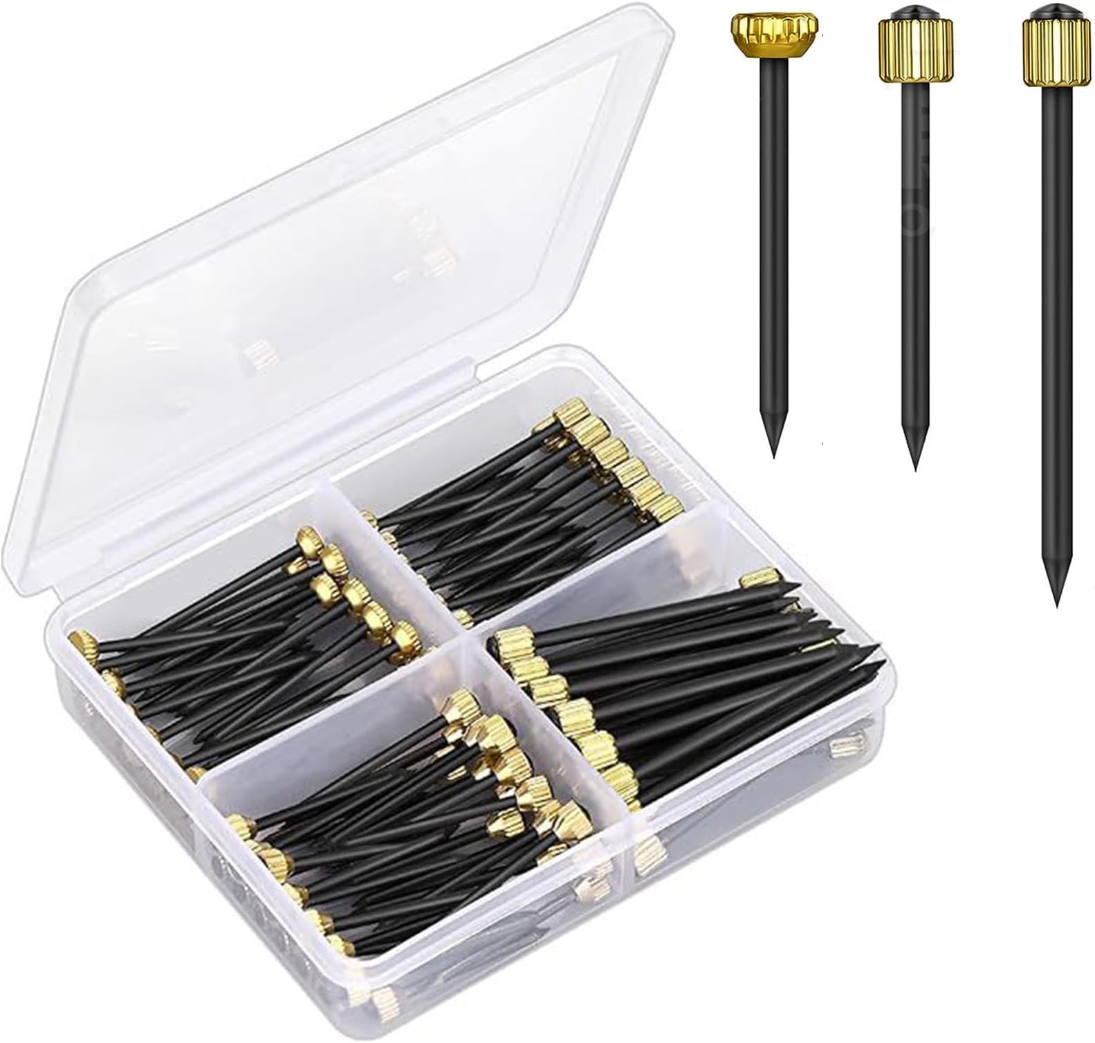 PICTURE PHOTO HANGING HOOK PINS KNURLED BRASS HEAD (pack of 100 ...