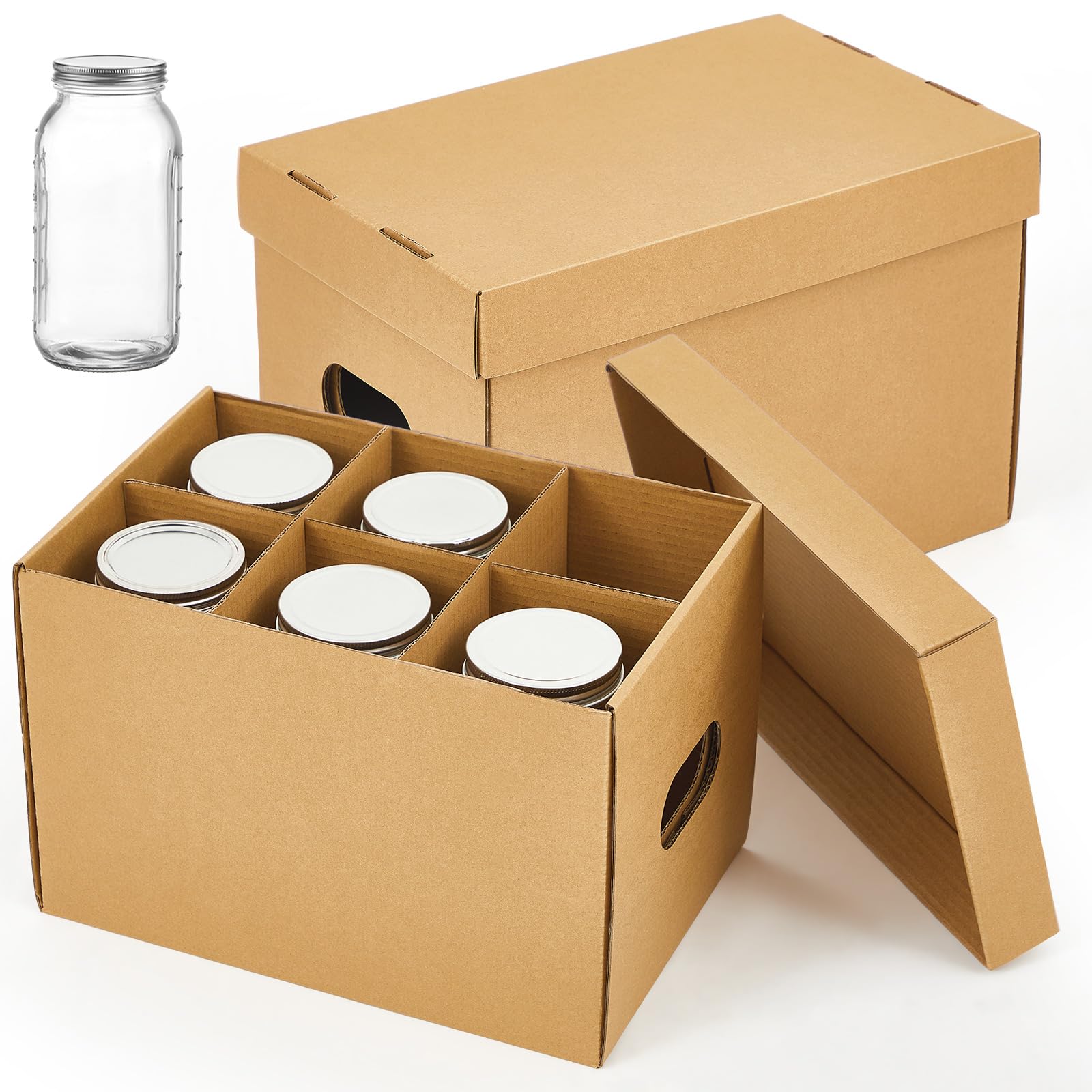 Amazon.com: CroBlissful 2 Pcs 64 oz Cardboard Canning Jar Storage Boxes ...