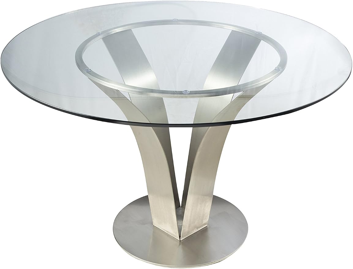 Amazon.com - Armen Living Cleo Dining Table with Clear Glass and ...
