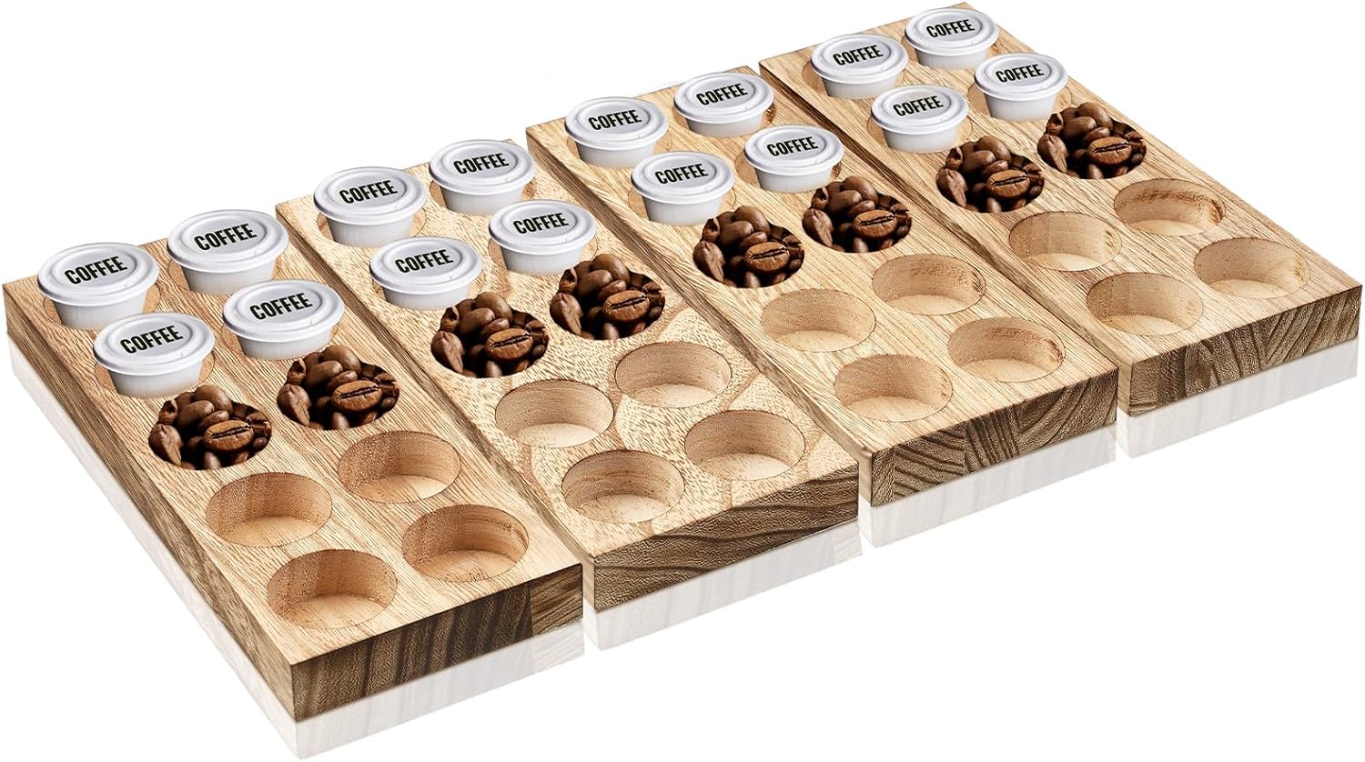 Amazon.com: Suzile Coffee Pod Holder Wooden Holder 4 Pcs Coffee ...