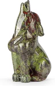 Amazon.com: Artistone Dragon Bloodstone Wolf Statue 3 inches Howling ...