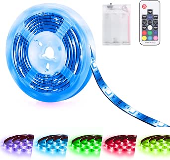 Amazon.com: Dmeixs Battery Operated LED Strip Lights, Color Changing ...