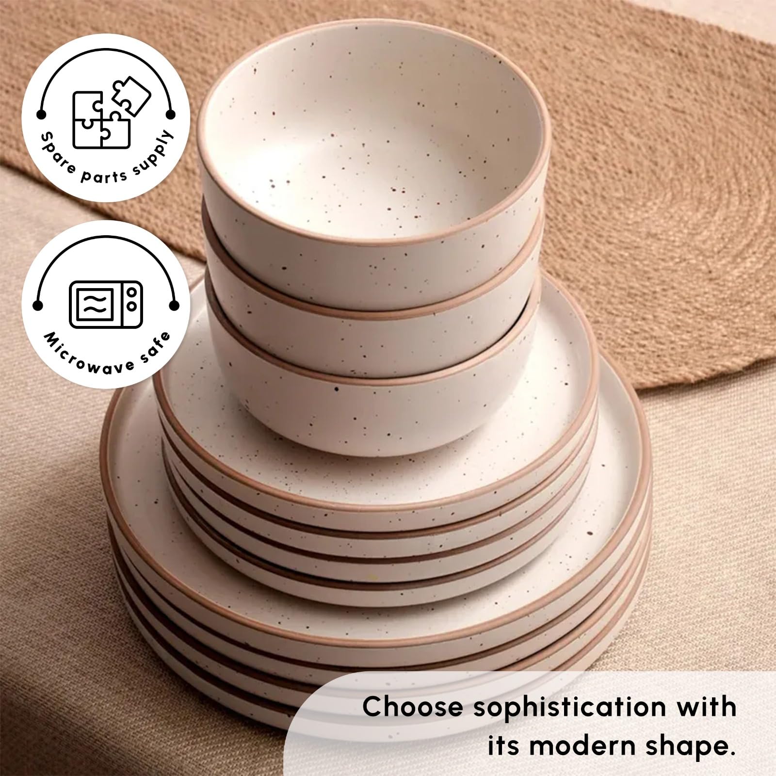 Snapklik.com : Karaca Chicago Dot 18-Piece Stoneware Dinnerware Set For ...