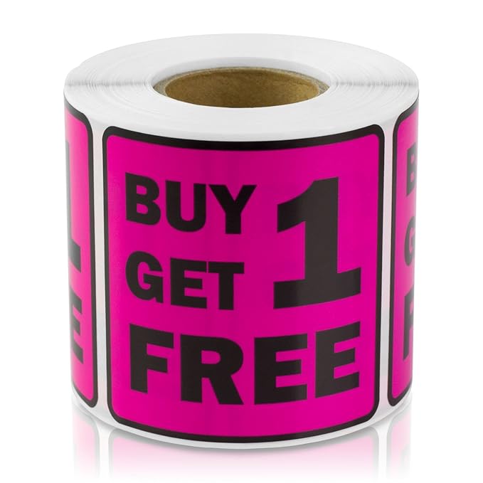 Buy ONE GET ONE Free (Buy 1 get 1 Free) 2"x2" Point of Sale Discount ...