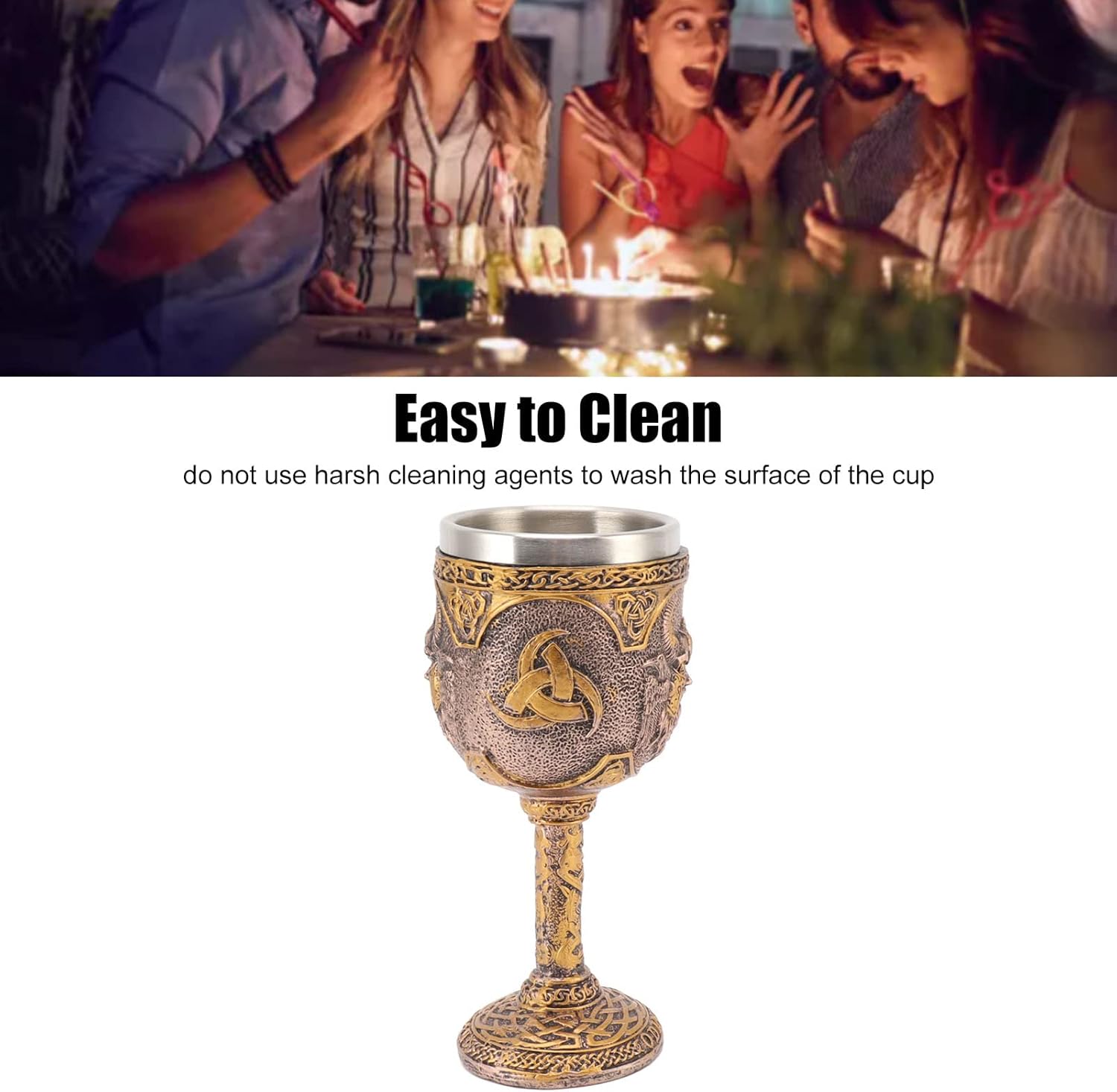 Copa de cáliz nórdico vikingo, copa de vino retro, copa medieval, copa ...