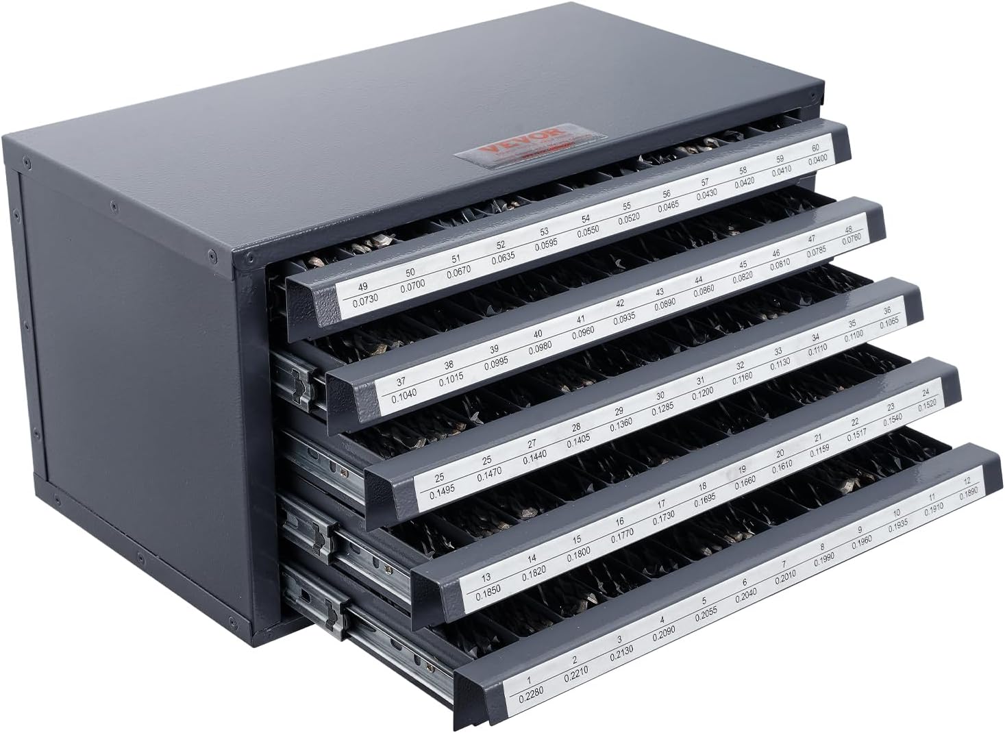 Amazon.com: VEVOR Five-Drawer Drill Bit Organizer Cabinet, Steel ...