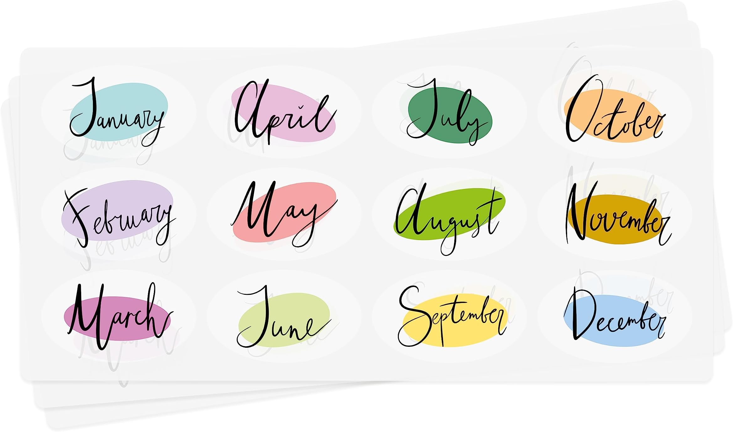 Amazon.com : easykart labels 240 Labels Month Stickers 12 Months of The ...