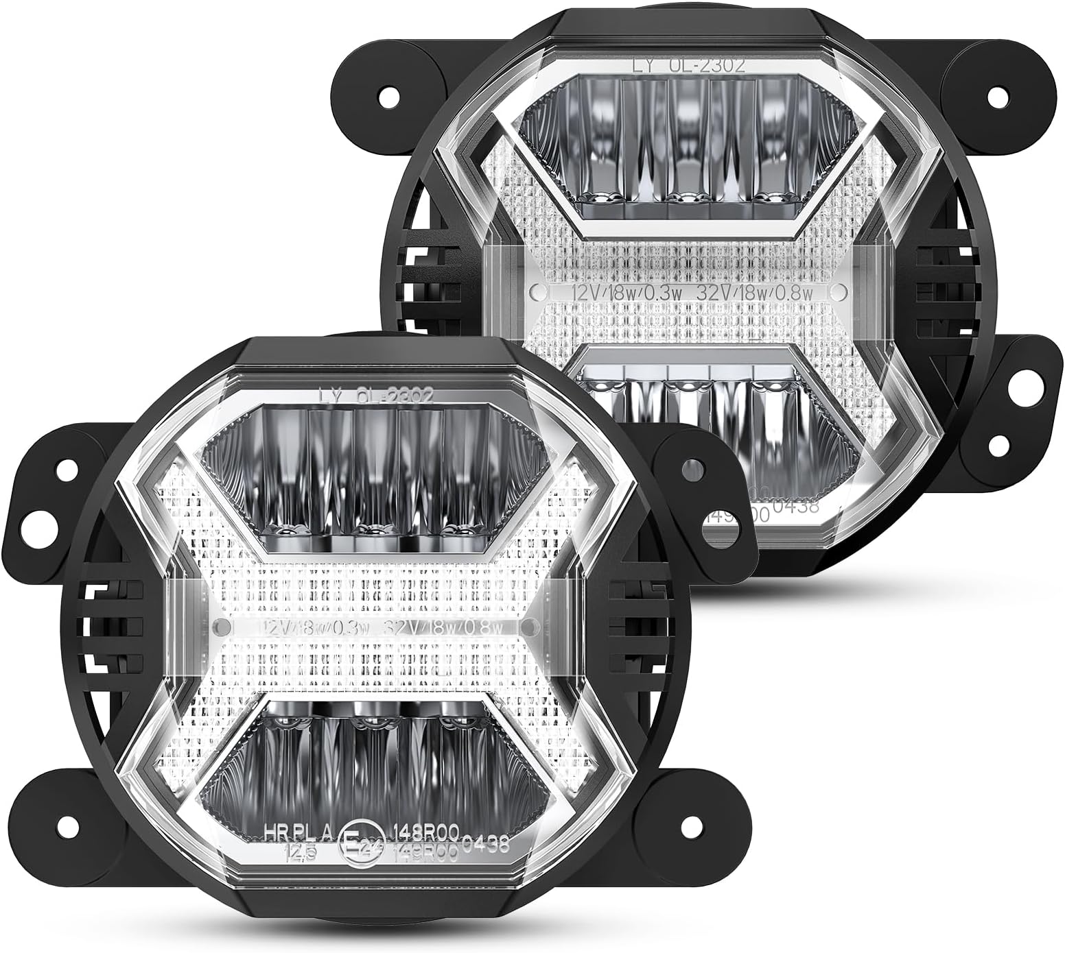 Amazon.com: SPL Upgraded 4 Inch LED Fog Lights Jeep JK Wrangler Fog ...