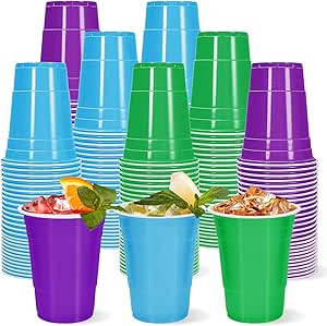 Amazon.com: Whaline 60Pcs Colored Plastic Cups 16oz Purple Blue Green ...
