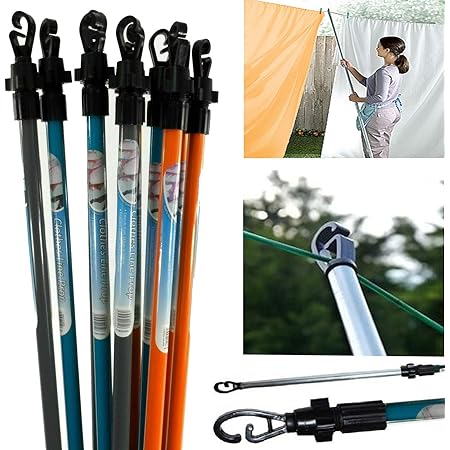 Ranjha's® 2.4m/8ft Heavy Duty Line Prop Extending Telescopic Clothes ...