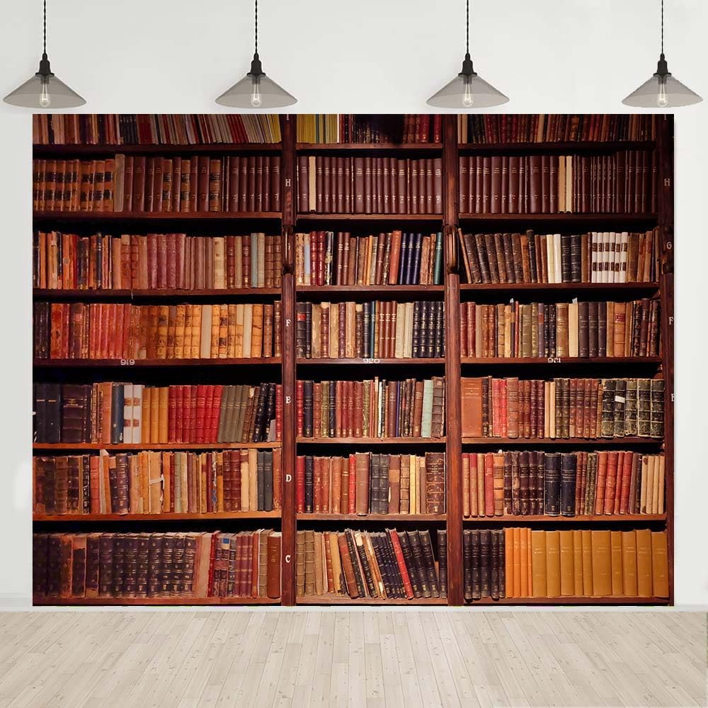 Amazon.com : Bookshelf Retro Photography Backdrop, 8x6FT, Library Read ...